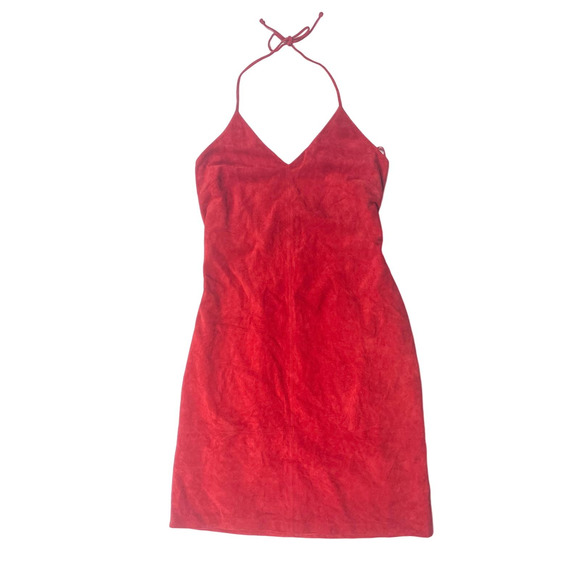 Nine West | Dresses | Vintage 9s Nine West Red Suede Halter Neck Dress ...